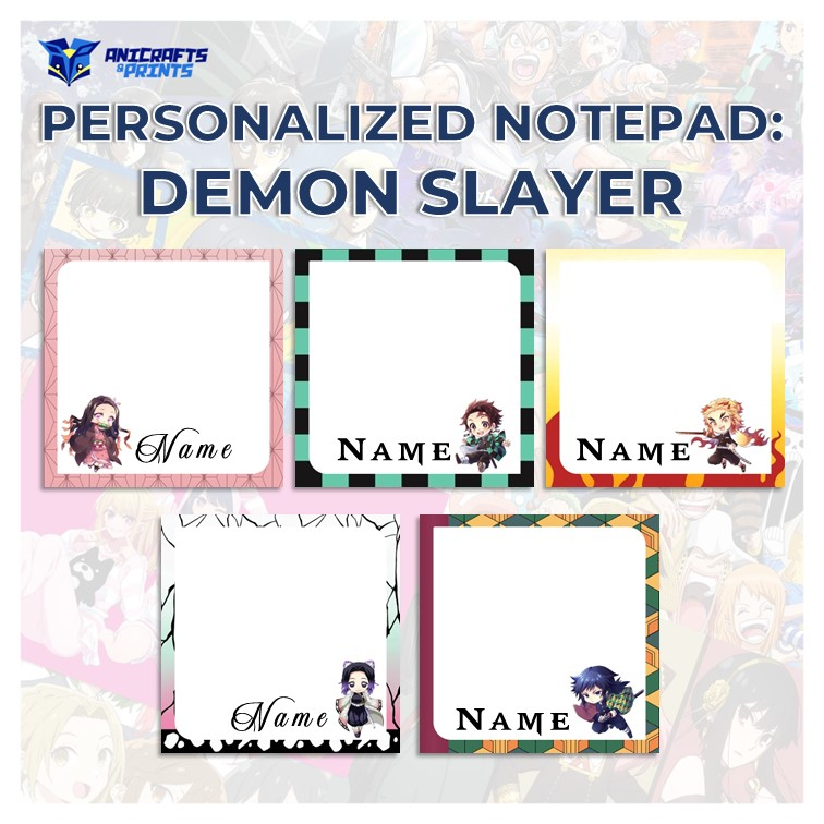 Personalized Notepad Memopad Demon Slayer Kimetsu No Yaiba 50 Sheets ...
