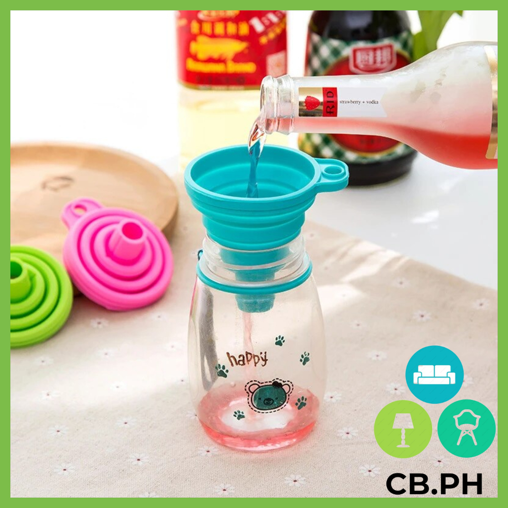 CB.PH Silicone Collapsible Funnel Kitchen Funnel for Water Bottle Oil ...