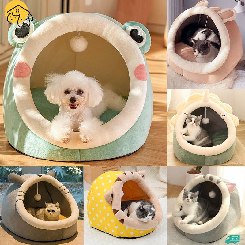 Pet Bed Cat Bed Cute Dog Bed Puppy Kitten House Foldable Removable ...