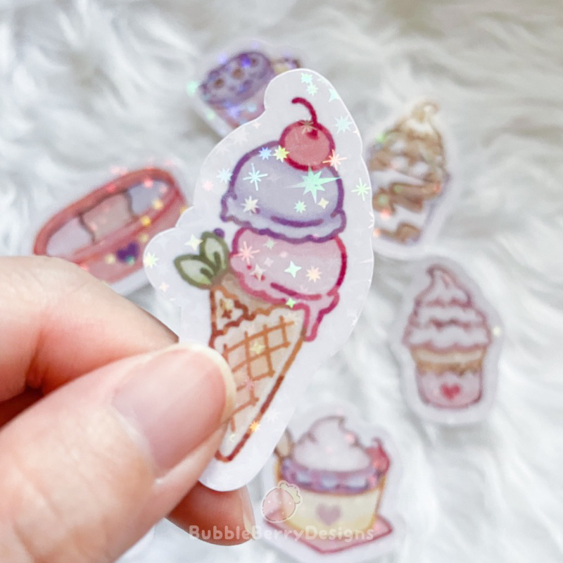 Summer Ice Cream Desserts - Die Cut Vinyl Sticker Pack - Sticker Flakes ...
