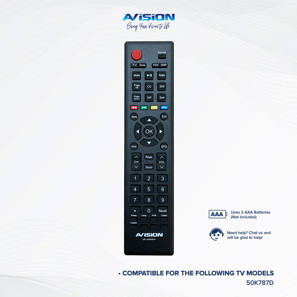 Avision Remote Control Digital FHD LED TV Model 50K787D | Shopee ...