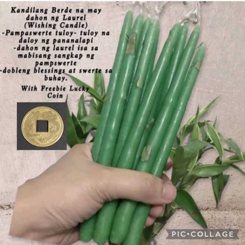 Wishing Candle Green with Laurel 10pcs set. | Shopee Philippines