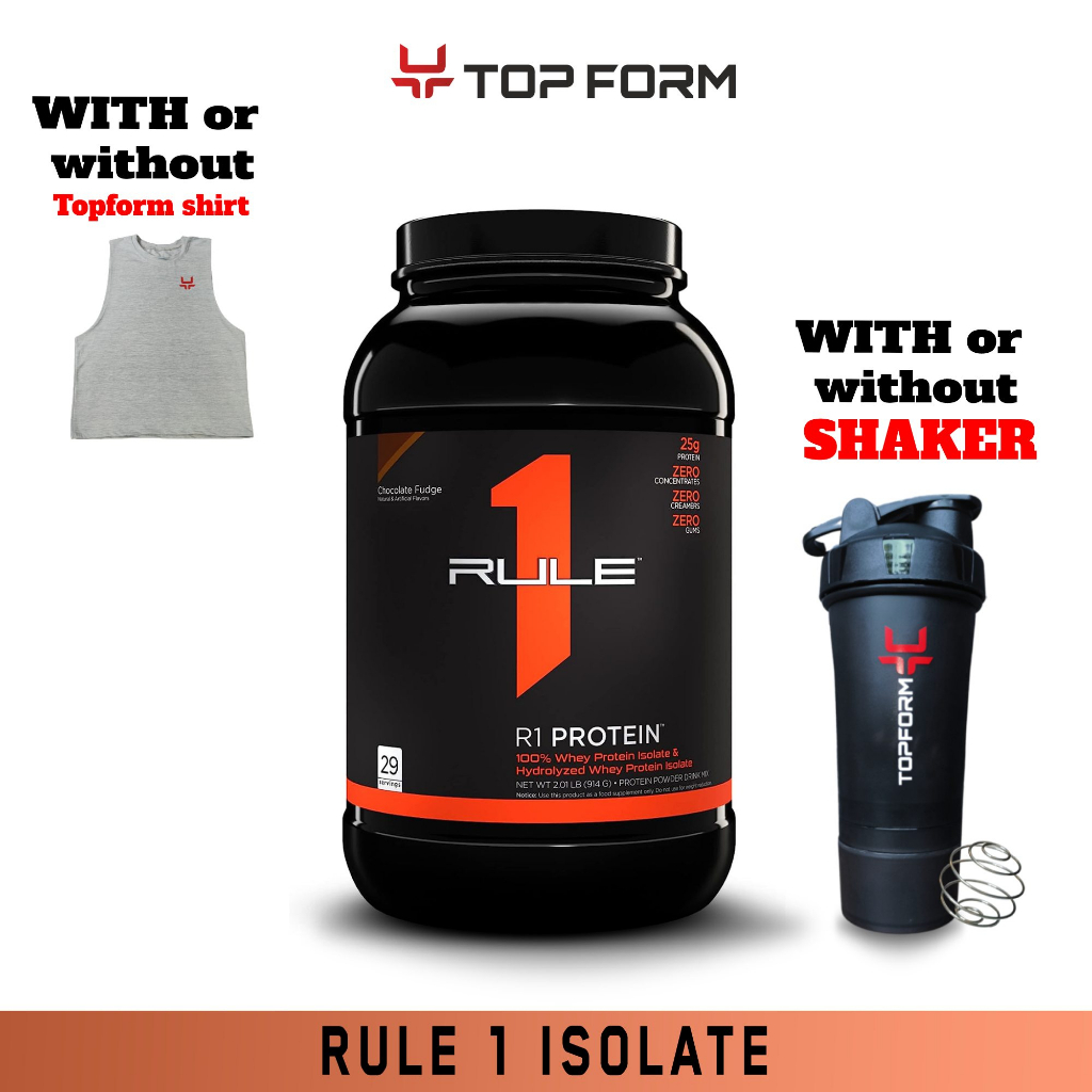 Rule 1 Whey Protein Isolate, R1 Whey Protein Powder Isolate, 2.1 lbs ...