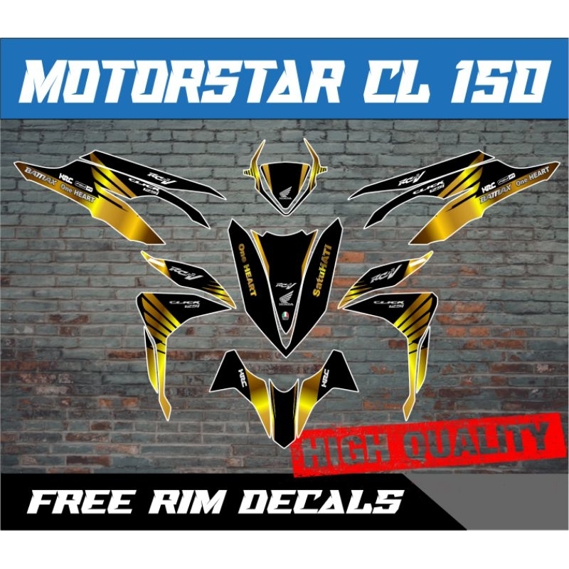 Motorstar CL 150 full body decals, free rim decals | Shopee Philippines