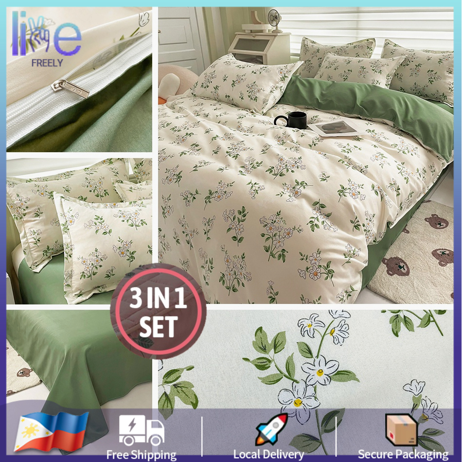 4in1 Bedding Set High Quality Bedding Set Cotton Bedsheet Duvet Cover ...
