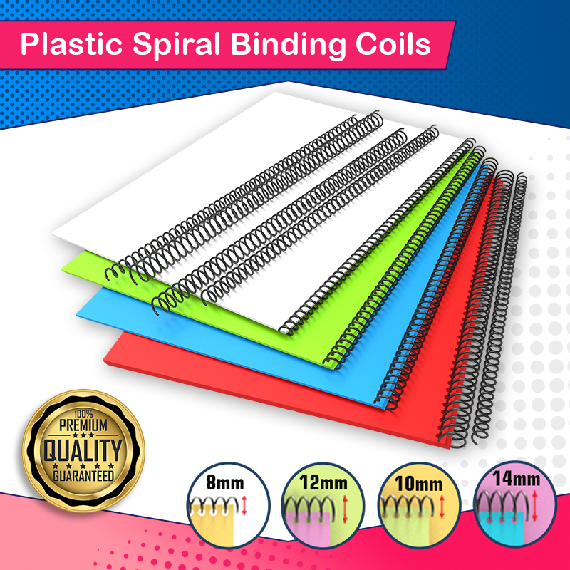 Plastic Spiral Coil Black A4 Size (100 pcs per box) | Shopee Philippines