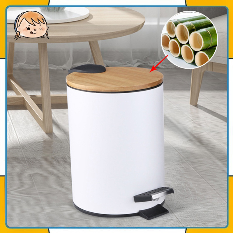 5L Trash Can Large Capacity Detachable Foot-operated Type Waste Garbage ...