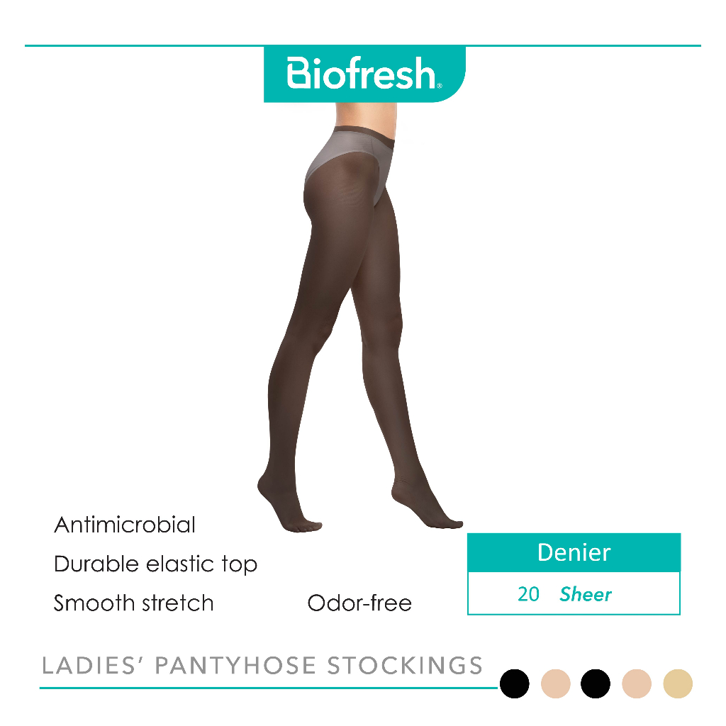 Biofresh Ladies’ Antimicrobial Light Support Smooth Stretch Pantyhose ...
