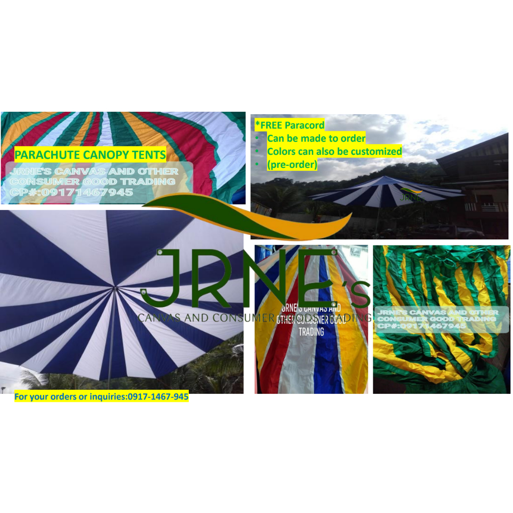 40 Leaves - 30 Feet Diameter JRNE Parachute Canopy Tent - For Birthday ...