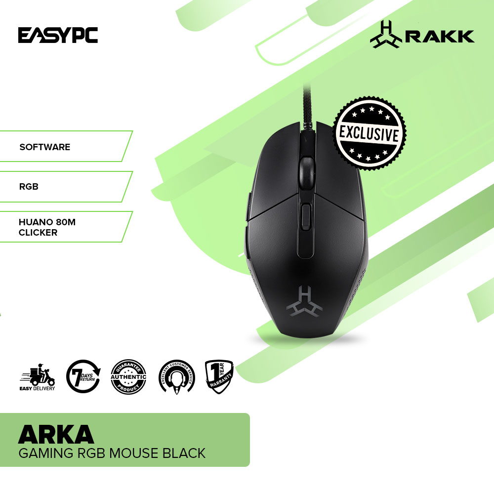 EasyPc| RAKK ARKA RGB Gaming Mouse| Lightweight| Black | Shopee Philippines