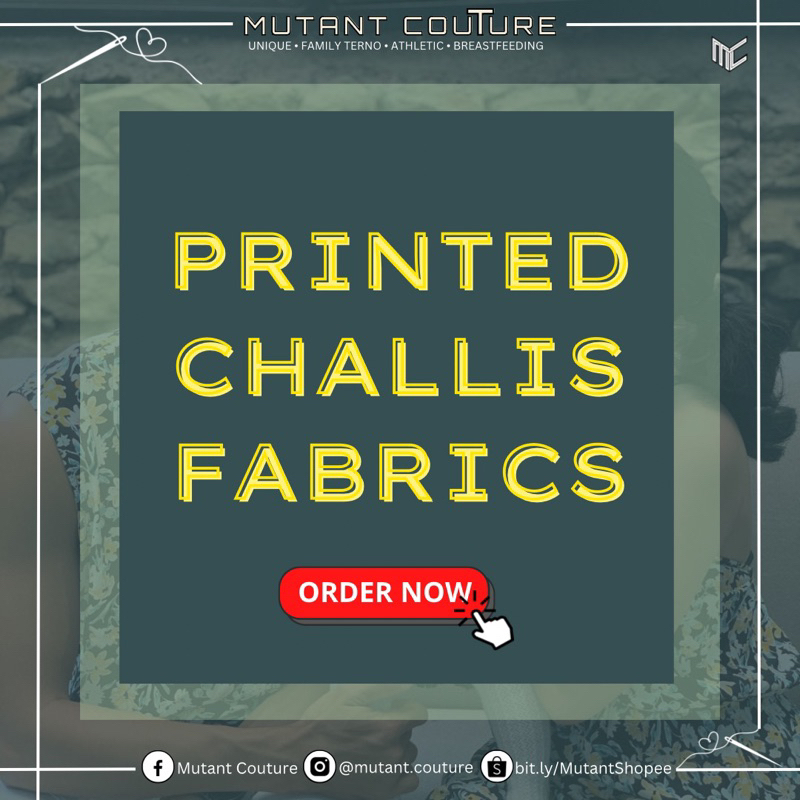 HALF YARD CHALLIS FABRIC PRINTED / SENEPA | Shopee Philippines