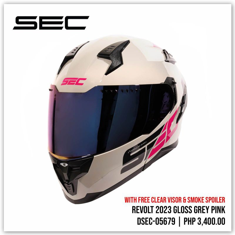 SEC Revolt v3 Modular Dual Visor Helmet with Free Clear Visor & Smoke ...