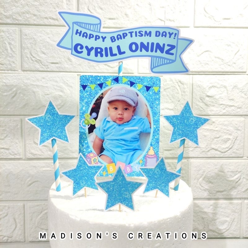 Baby Dedication Baptism Christening Party Cake Topper/Banner Backdrop ...