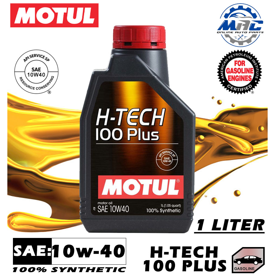 Motul H-Tech 100 Plus Sae 10w-40 1 LITER and 4 LITERS 100% Synthetic ...
