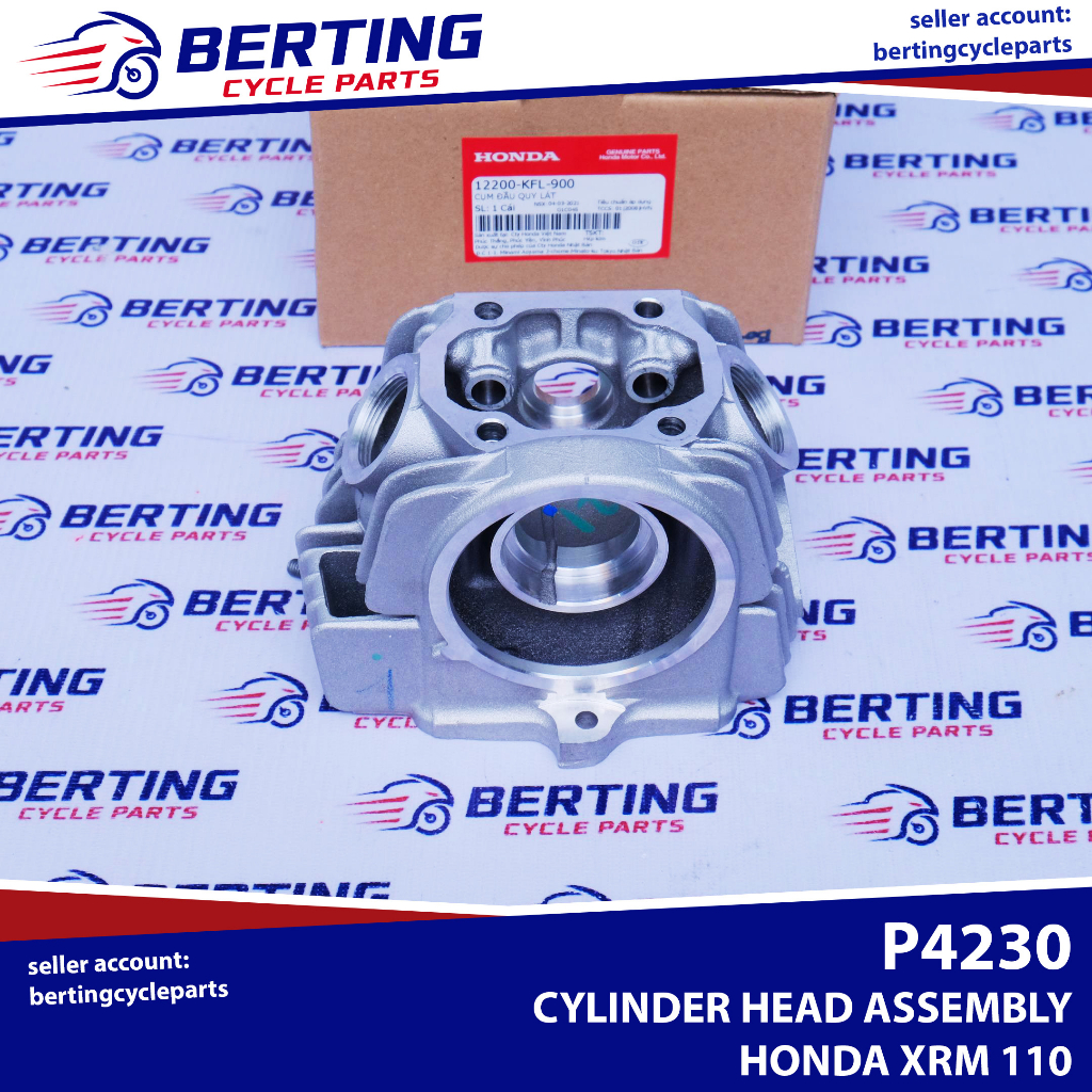 CYLINDER HEAD ASSEMBLY Honda XRM 110 Genuine 12200-KFL-900 | Shopee ...