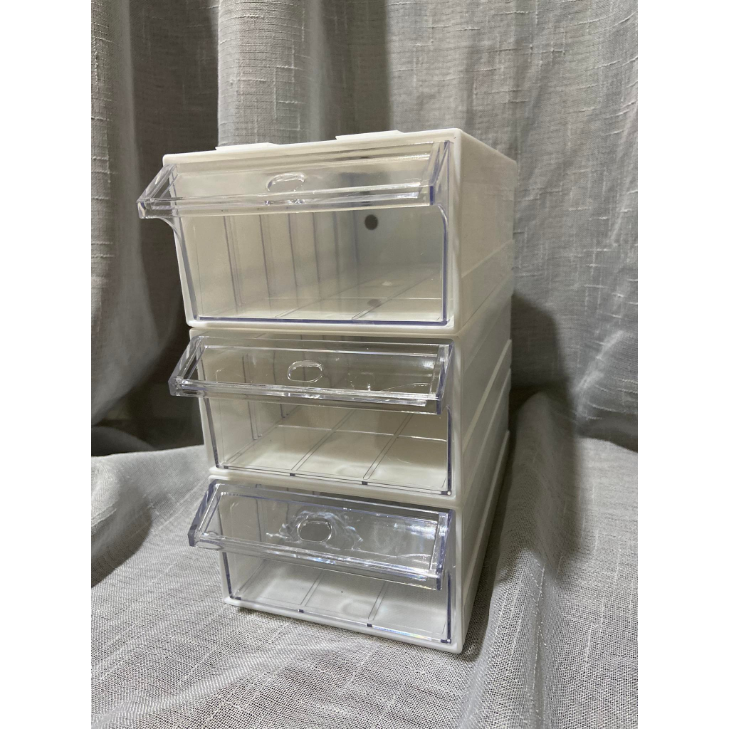 Stackable Transparent Desktop Drawer Organizer Storage Box Size #6 ...