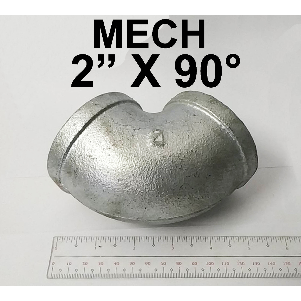 MECH GI ELBOW 2" X 90° SCH40 STANDARD THREADED SCREW TYPE MALLEABLE ...