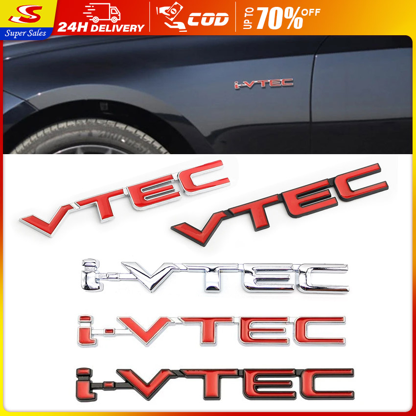 【SuperSales】 VTEC/I-VTEC3D Metal Letters Car Logo Emblem Sticker Badge ...