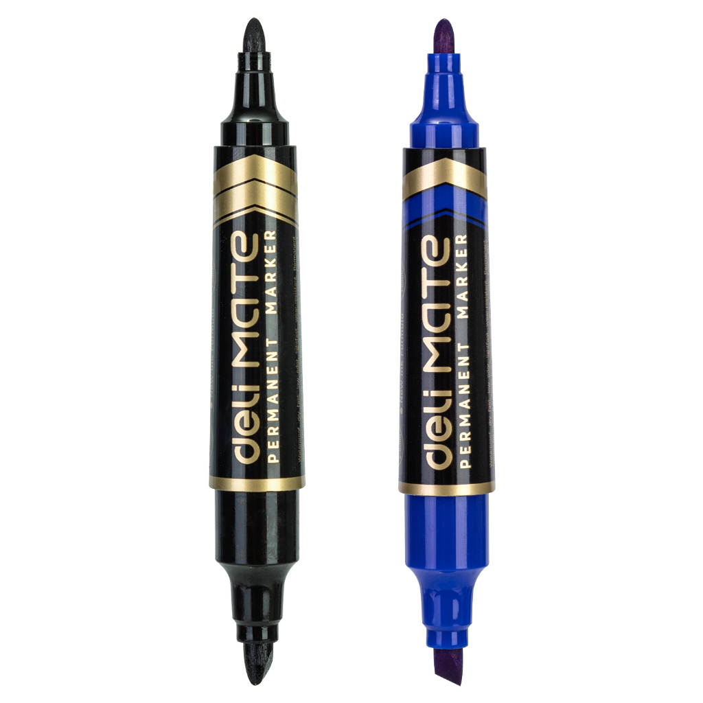 Deli S555 Dual Tip Permanent Marker 2.5mm and 1.8mm (1pc) | Shopee ...