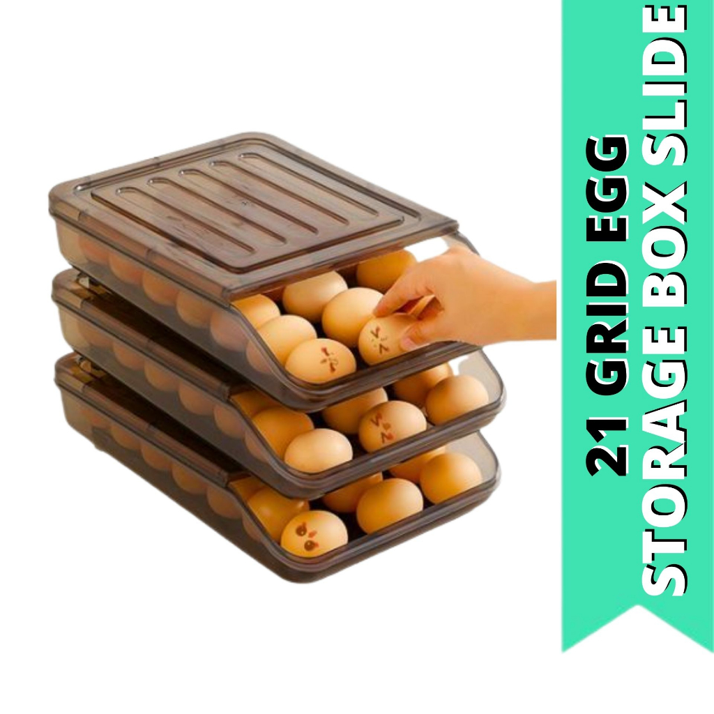 TWH 21 Grid Egg Storage Box Slide Design Automatic Slide Refrigerator ...