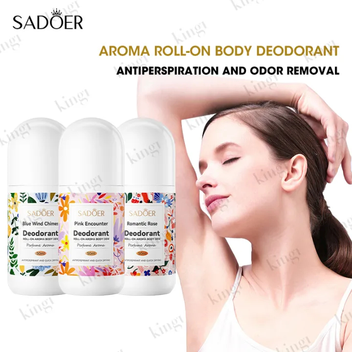 NEW!! SADOER DEODORANT ROLL ON AROMA BODY DEW 50ML | Shopee Philippines