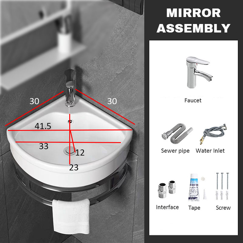Triangle Wash Basin Corner Wall-Mounted Wash Basin Simple Wash Table ...