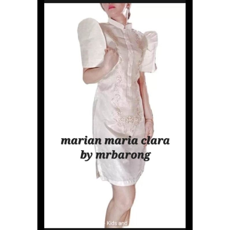 Marian Dress maria clara pinya organza and ¾ sleeve | Shopee Philippines