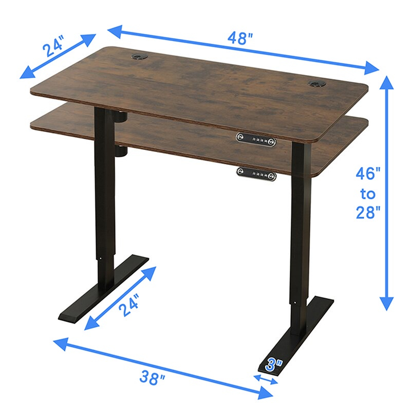 55 inches 1.4M Electric Standing Desk Single Motor Height Adjustable ...