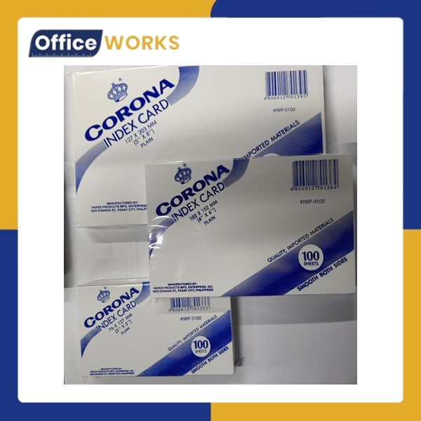 Corona Plain Index Card 100pcs per Pack / Index Card | Shopee Philippines