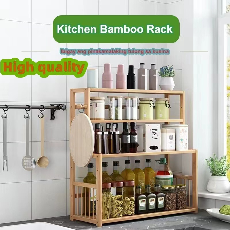 【Selected Bamboo】Kitchen storage rack seasoning rack multi-layer ...