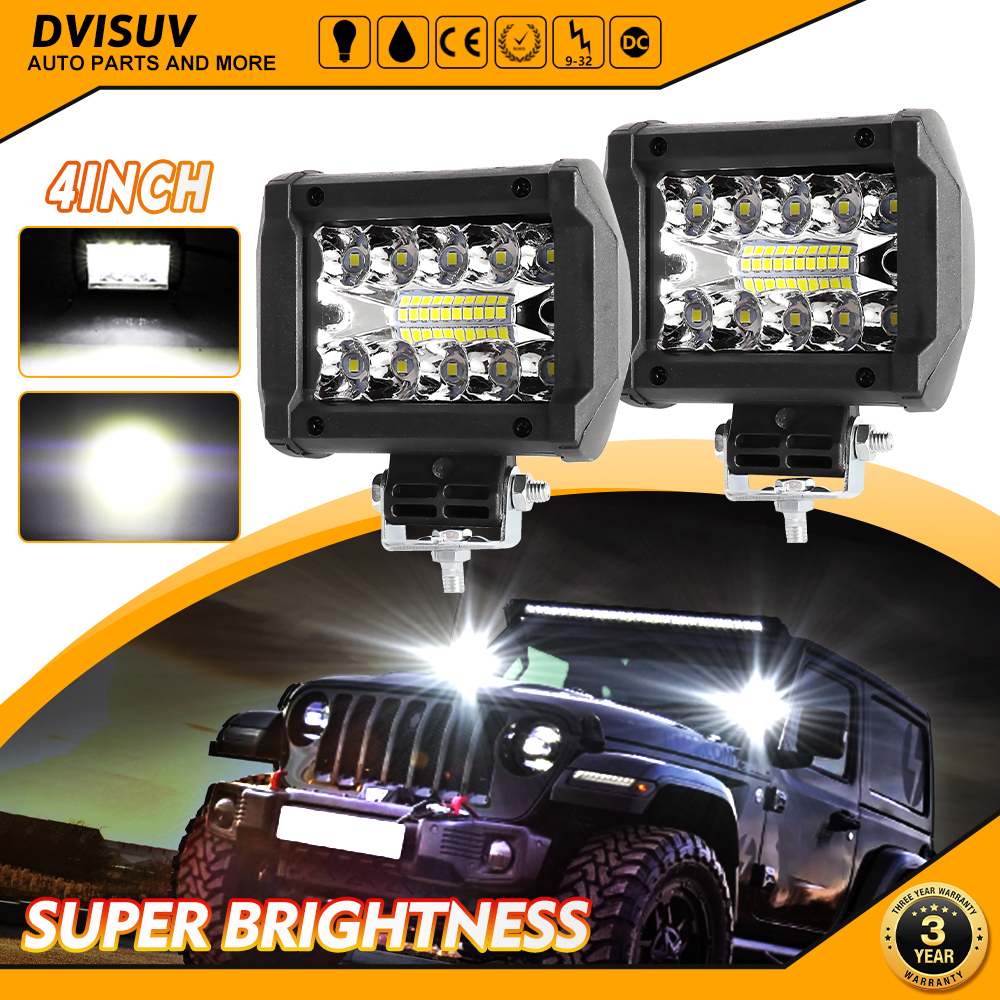 2pc Led Work Light Double Row LED Strip Light Spotlight 12V 24V for Car ...