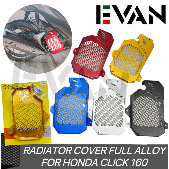 Radiator Cover Full Alloy For Honda Click 160 V3 Motorcycle | Shopee ...