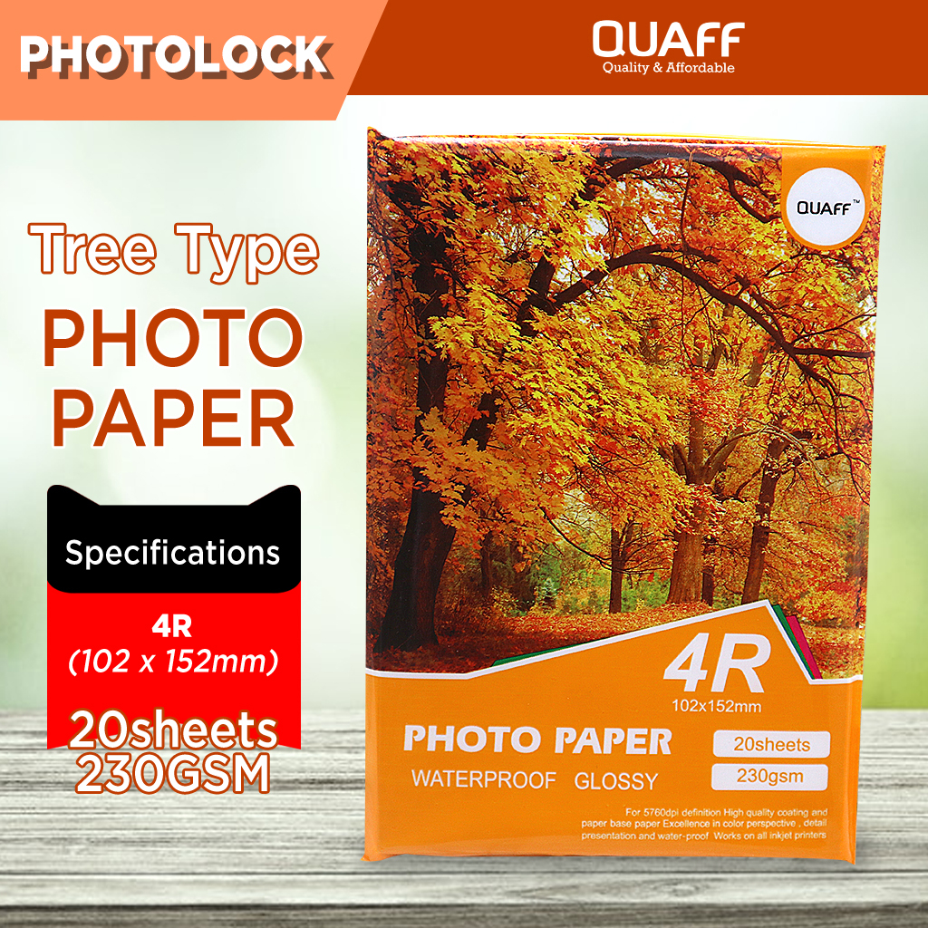 QUAFF 4R 230gsm Glossy Photo Paper (20sheets/pack) | Shopee Philippines