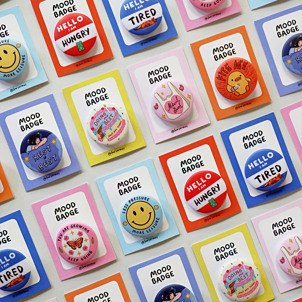 Mood Badge Matte Button Pins Louise Ramos Shopee Philippines
