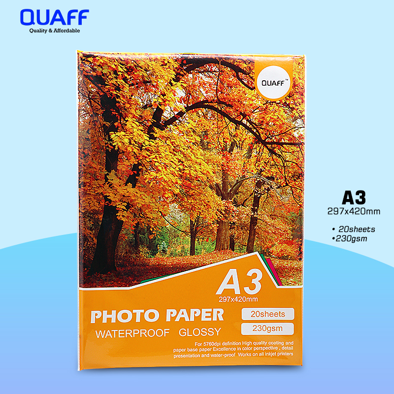 QUAFF Glossy Photo Paper 230gsm A3 Size (20 sheets) | Shopee Philippines