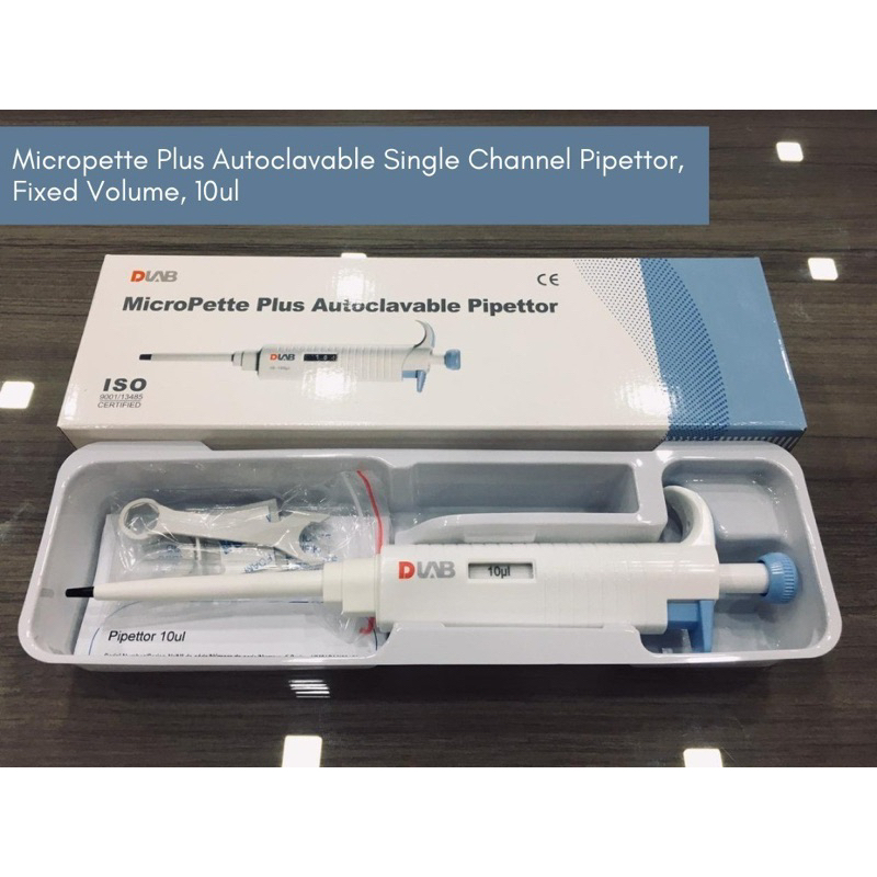 DLAB MICROPETTE PLUS AUTOCLAVABLE PIPETTOR 10uL, 5-50uL, 20-200uL, 100 ...