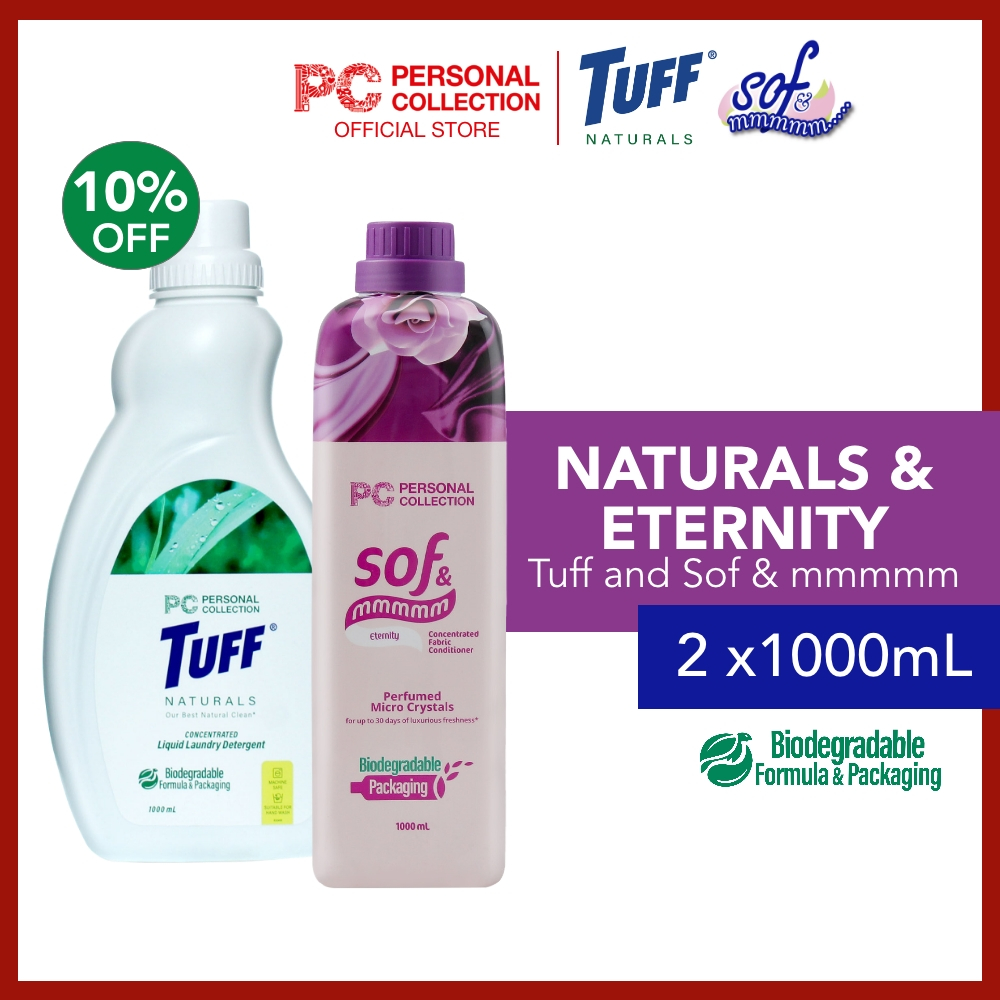 Tuff Naturals Liquid Laundry Detergent + Sof & mmmmm Eternity Fabric ...