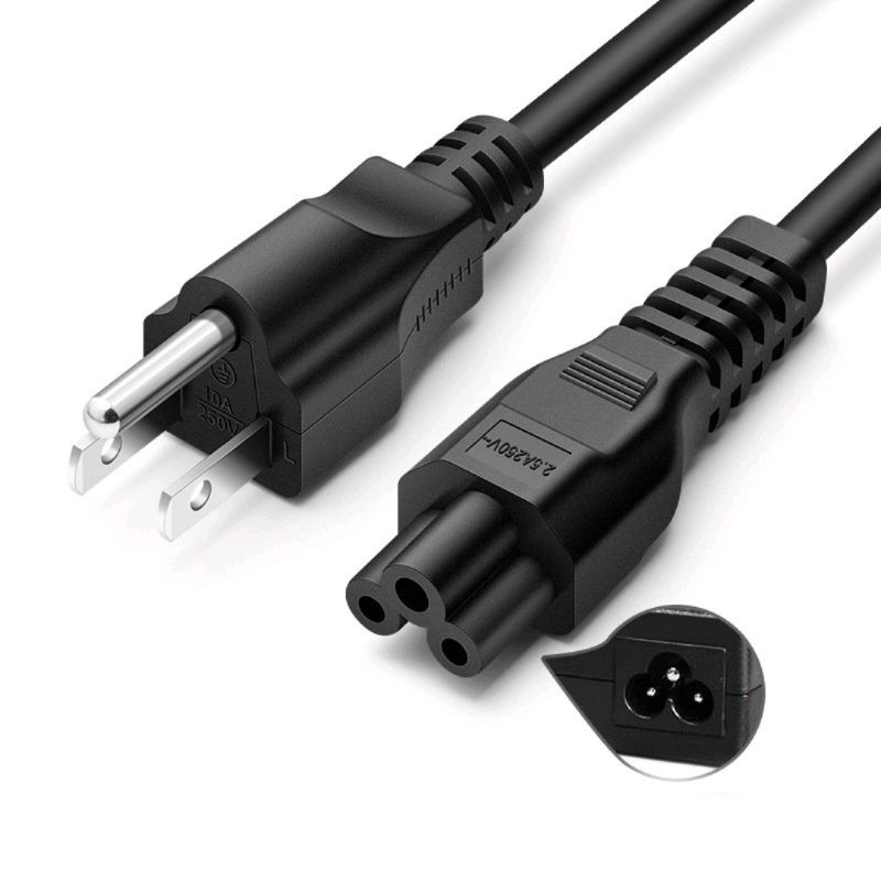 6ft (1.2m) Power Cord NEMA 1-15P to C5 (Mickey Mouse) 10A 125V 18AWG ...