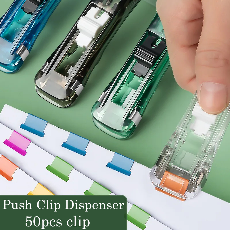 VK Portable Handheld Paper Clam Push Clip Dispenser Large Size Fast ...