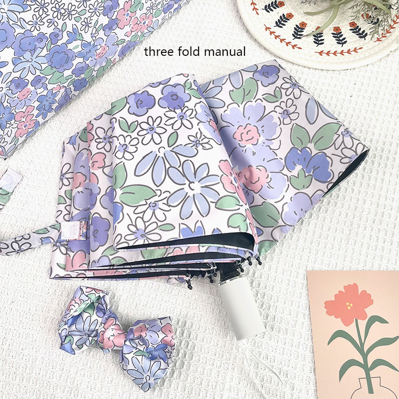 Yellow flower automatic umbrella Cute flower pattern printing UV ...