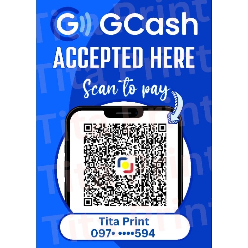 Laminated Gcash Qr Code Scan to pay Signage 250 Microns MAKAPAL ...