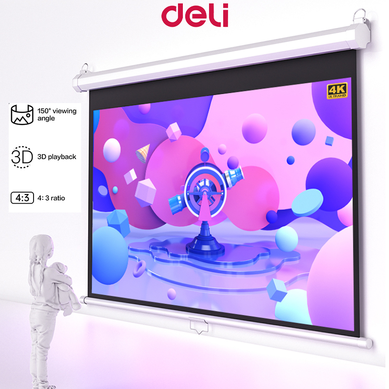 Deli HD Projector Screen Remote Control TV/Movie Projector for Home ...