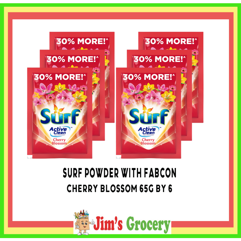 JIMS SURF LAUNDRY POWDER CHERRY BLOSSOM (RED) 65G (SET BY 6) | Shopee ...