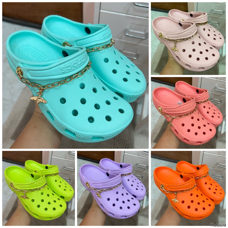CLASSIC CLOGS WITH CHAIN Free 2pcs Jibbits | Shopee Philippines
