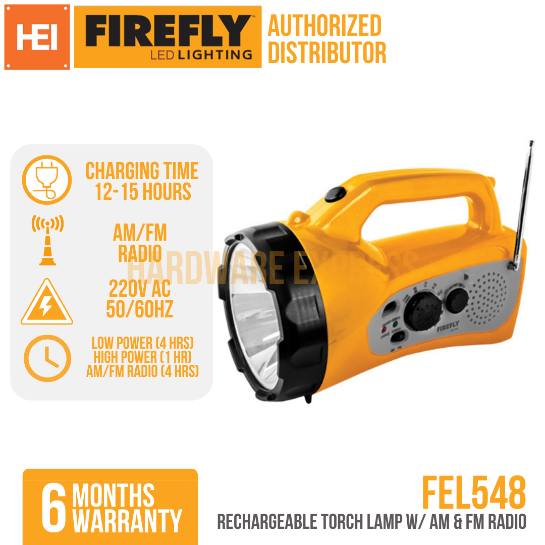 FIREFLY Powerful LED light Torch Lamp with AM / FM Radio (FEL548 ...