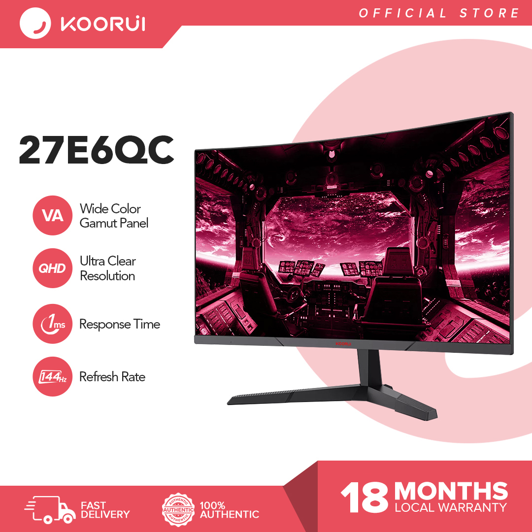 KOORUI 27E6QC QHD Curved 27 Inch Monitor, Fast VA Computer Gaming Monitor | Shopee Philippines