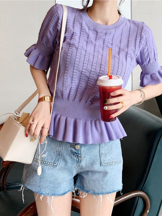 Sweet Ruffled Eyelets Womens Blouse Top 6114 | Shopee Philippines
