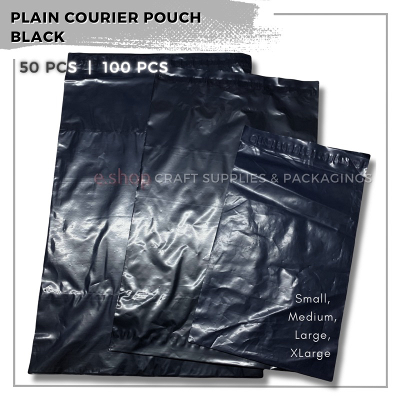 Plain Courier Pouch Black 100pcs | Shopee Philippines