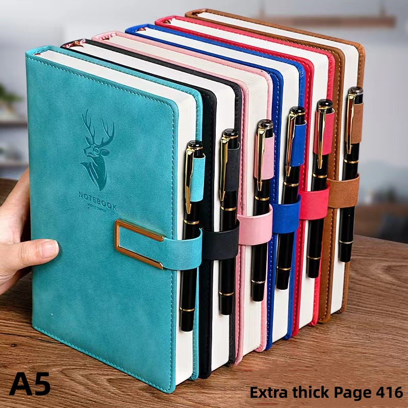 Onhand 416 Pages A5 Faux Leather Thick Business Notebook Journal Diary ...