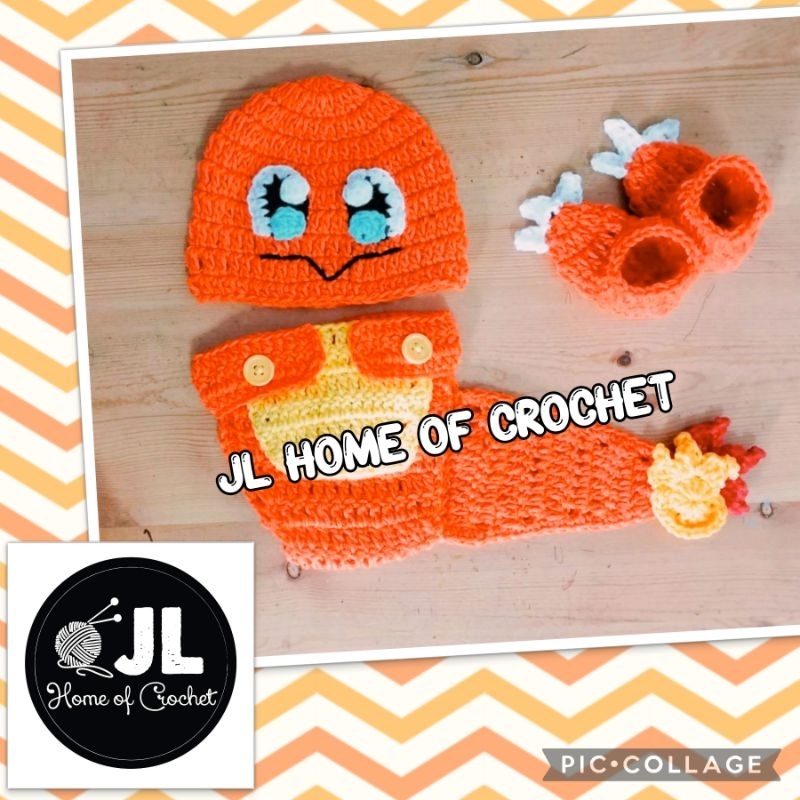CHARMANDER POKEMON CROCHET BABY COSTUME BABY MILESTONE | Shopee Philippines